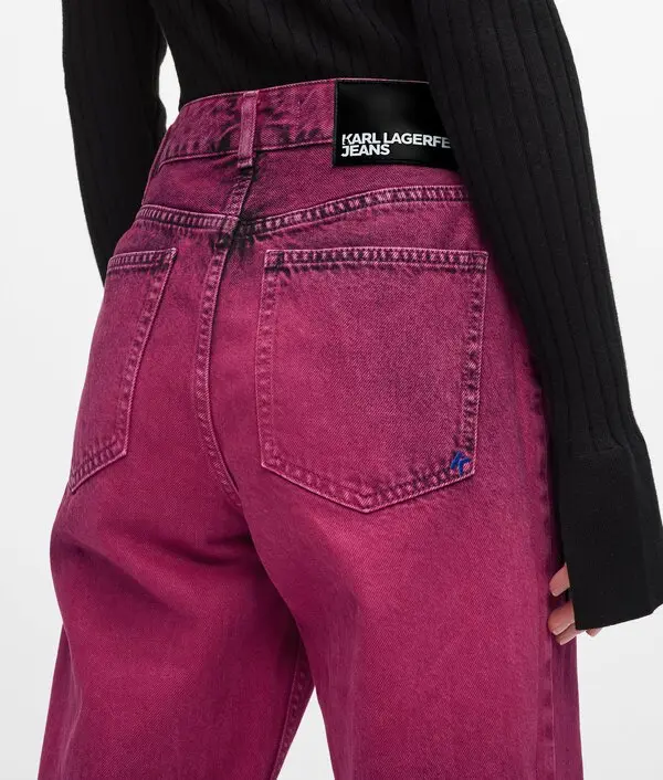 Karl Lagerfeld Spray Paint Mom Jeans - Pink Spray
