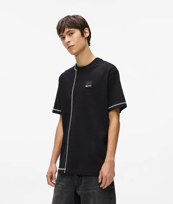 KL JEANS Contrast Stitch T-shirt - Black