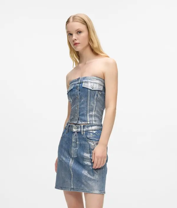 KL JEANS Jeans Coated Denim Bustier - Coated Blue