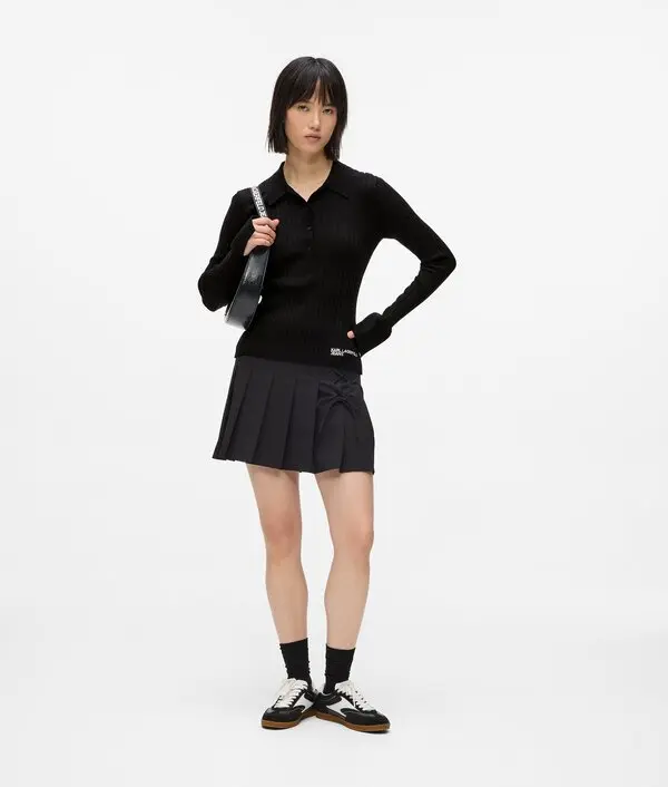 Karl Lagerfeld Long-sleeved Knitted Polo Shirt