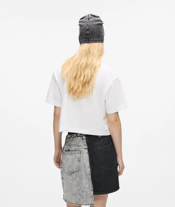 KL JEANS Jeans Cropped Graffiti T-shirt - White
