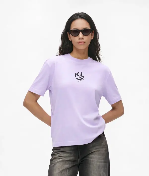 Karl Lagerfeld Regular-fit Monogram T-shirt - Lavender