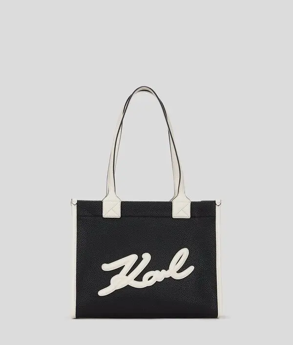 Karl Lagerfeld K/skuare Grainy Medium Tote Bag - Black/white