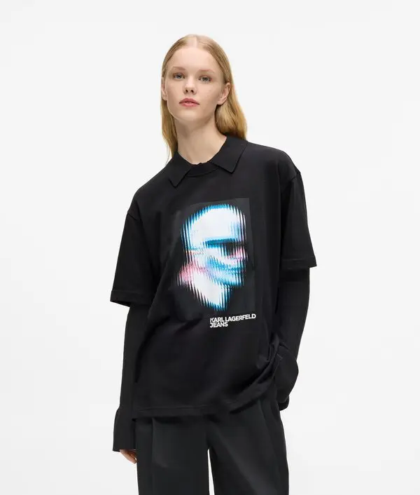 KL JEANS Jeans Digitized Karl T-shirt - Black