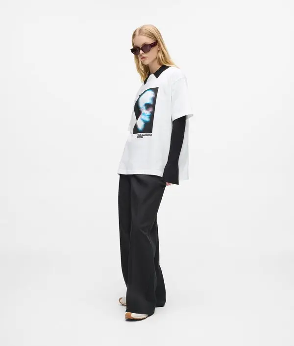 KL JEANS Jeans Digitized Karl T-shirt - White