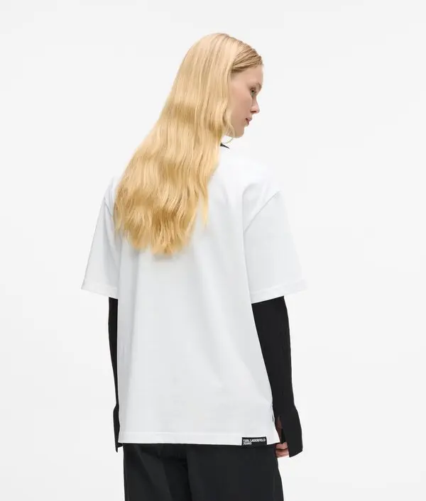 KL JEANS Jeans Digitized Karl T-shirt - White