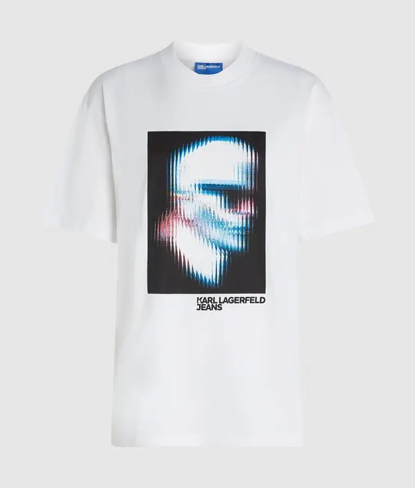 KL JEANS Jeans Digitized Karl T-shirt - White