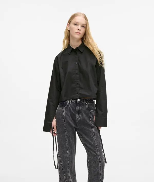 KL JEANS Jeans Cropped Tie Back Shirt In Organic Cotton