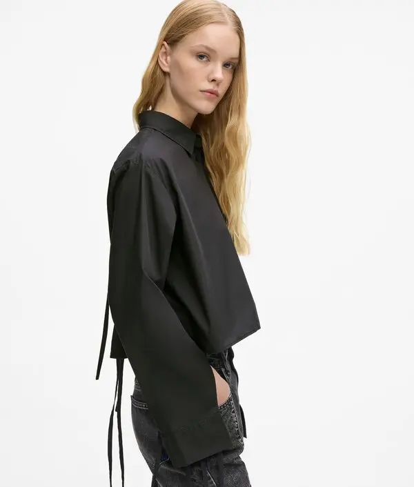 KL JEANS Jeans Cropped Tie Back Shirt In Organic Cotton