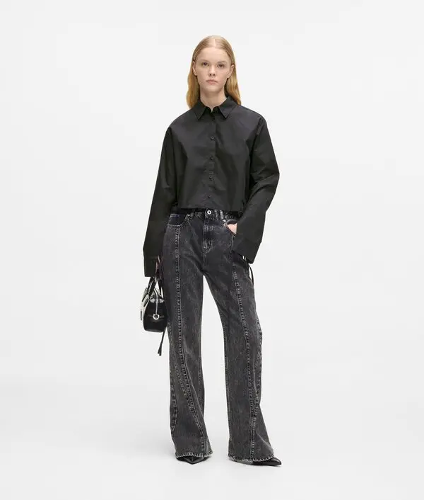 KL JEANS Jeans Cropped Tie Back Shirt In Organic Cotton