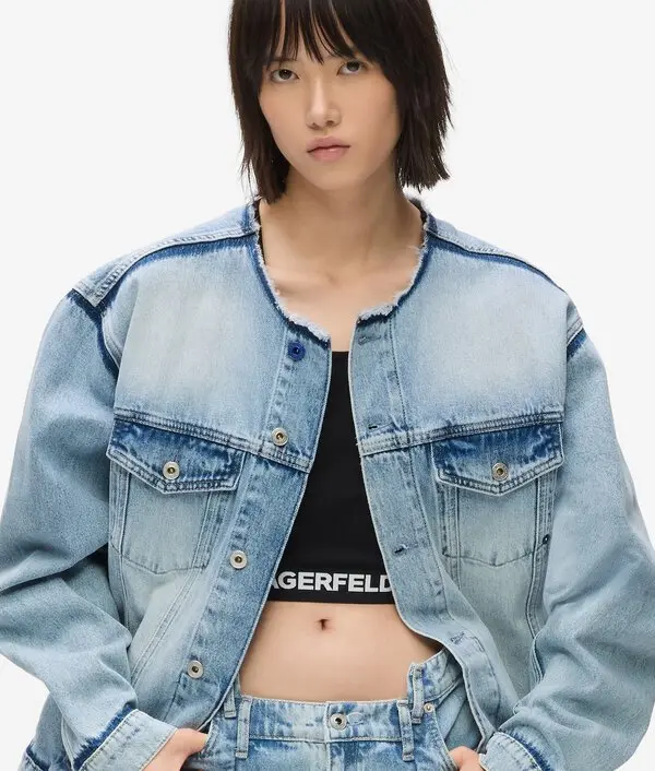 KL JEANS Jeans Collarless Denim Jacket