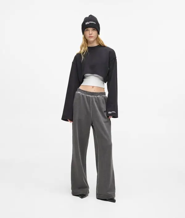 KL JEANS Jeans Washed Wide-leg Sweatpants In Organic Cotton - Magnet