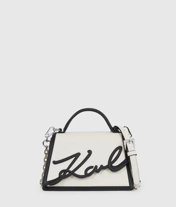 Karl Lagerfeld K/signature Small Crossbody Bag - White/black