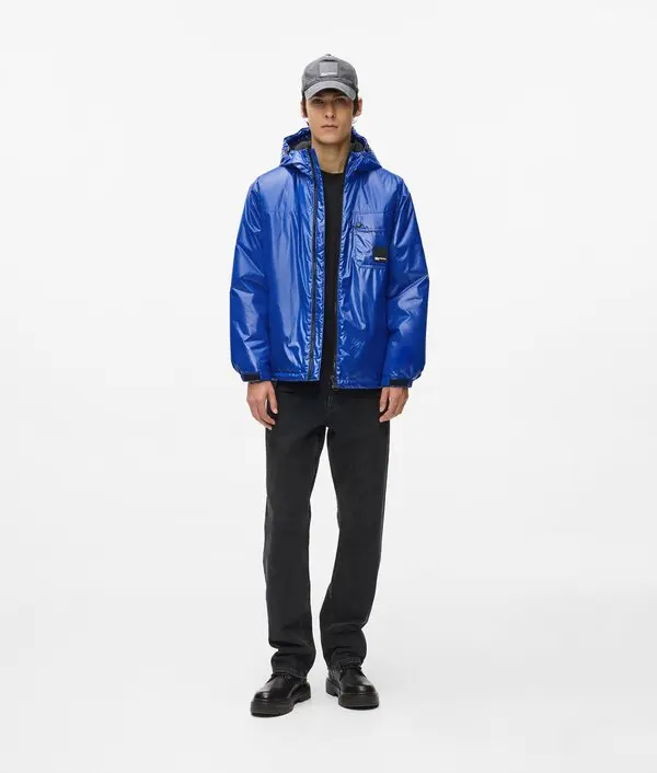 KL JEANS High-shine Utility Jacket With Drawcord Hood