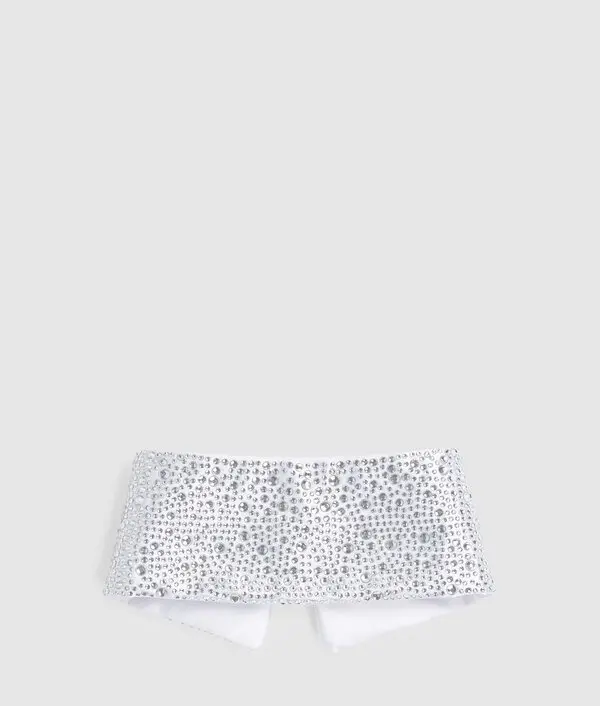 Karl Lagerfeld Rhinestone Embellished Satin Collar