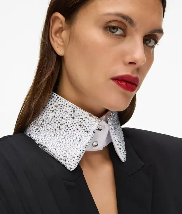 Karl Lagerfeld Rhinestone Embellished Satin Collar