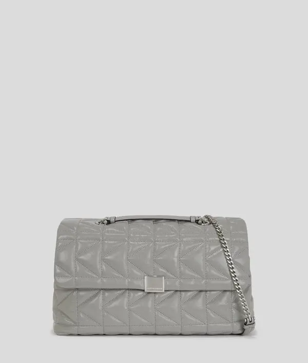 Karl Lagerfeld K/kuilt Shiny Large Shoulder Bag - Cloud Grey