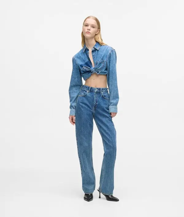 Karl Lagerfeld Straight-leg High-rise Jeans - Clean Light Blue