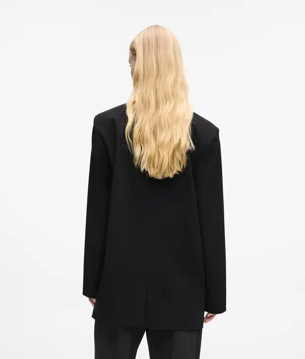 Karl Lagerfeld Denim Panel Double-breasted Blazer