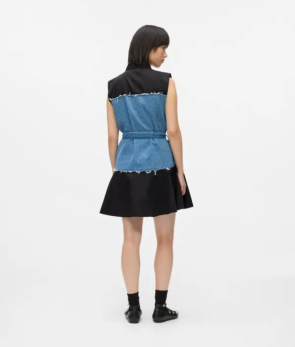 KL JEANS Sleeveless Denim Bodice Dress With Contrasting Skirt