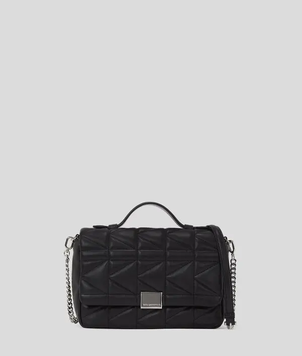 Karl Lagerfeld K/kuilt Crossbody Top Handle Bag - Black-nickel