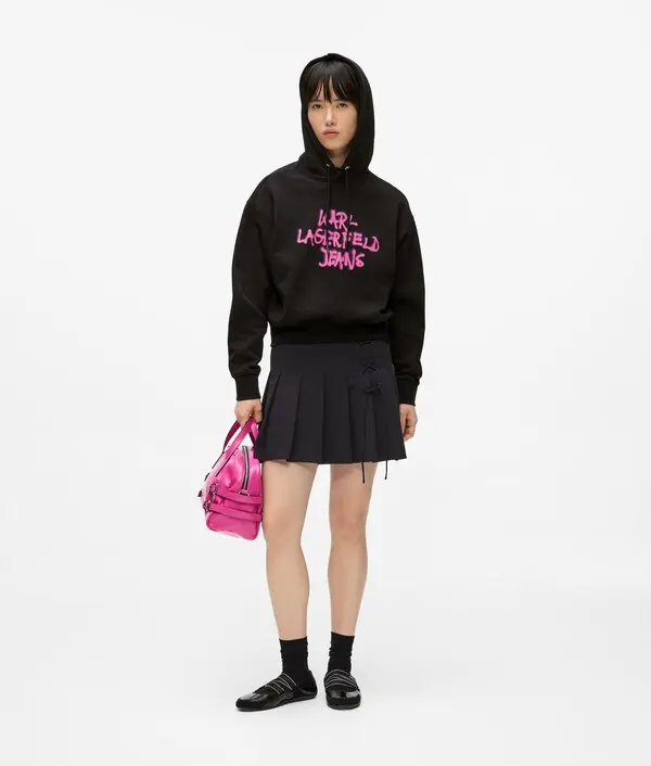 KL JEANS Jeans Graffiti Logo Cropped Hoodie