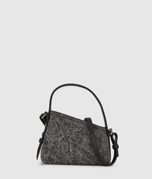 KL JEANS Geo Mini Denim Crossbody Bag - Washed Black