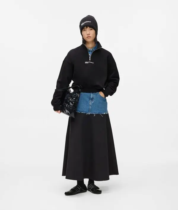 KL JEANS Jeans Half-zip Cropped Sweatshirt
