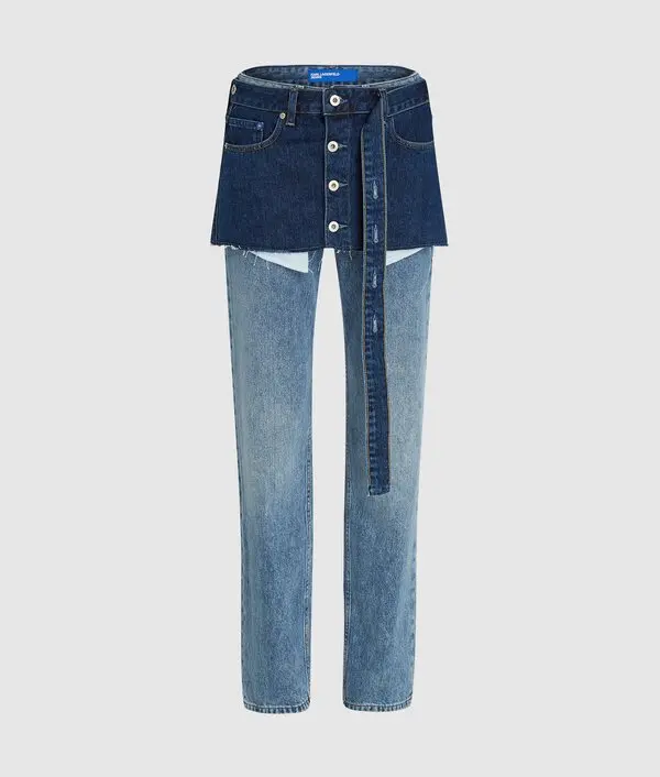 KL JEANS Layered High-rise Straight Jeans