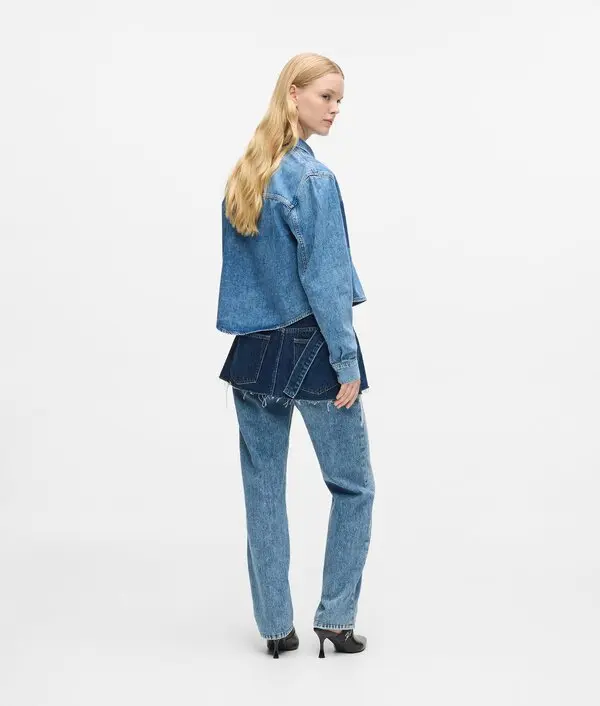 KL JEANS Layered High-rise Straight Jeans