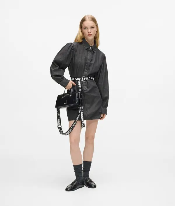KL JEANS Belted Denim Shirt Dress