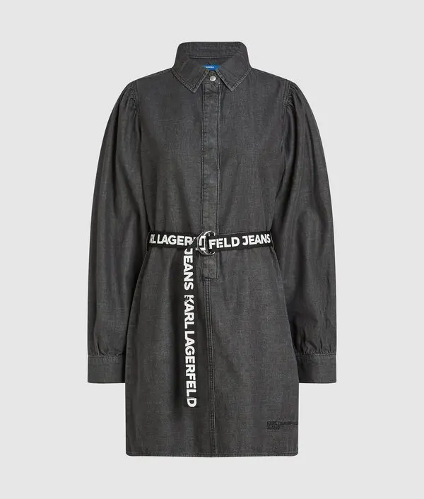 KL JEANS Belted Denim Shirt Dress