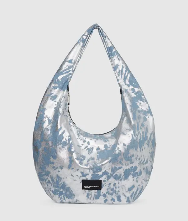 KL JEANS Large High-shine Denim Hobo Bag