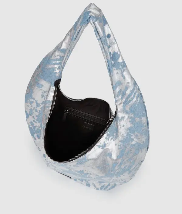 KL JEANS Large High-shine Denim Hobo Bag