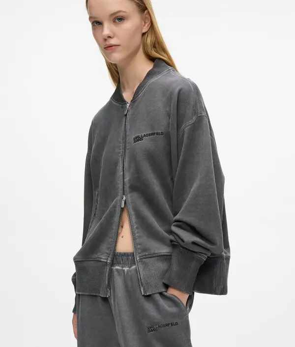 KL JEANS Jeans Washed Zip-up Bomber Sweatshirt