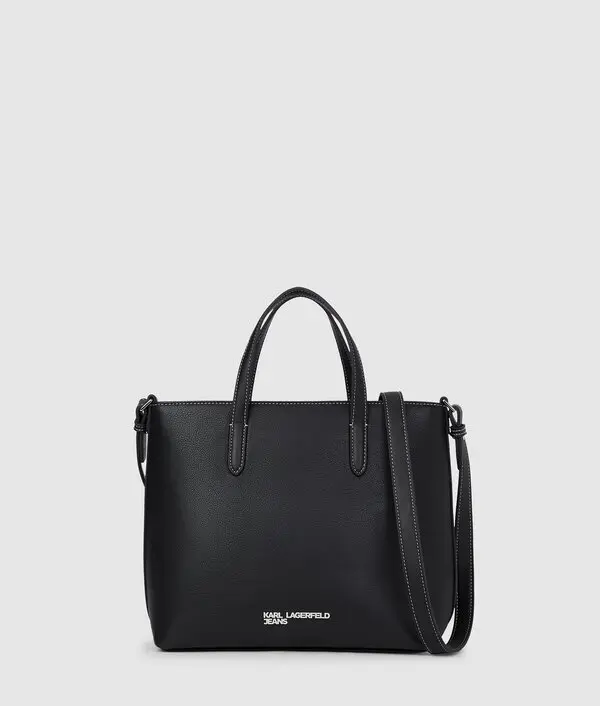 KL JEANS Mini Tote Bag With Metal Logo - Black