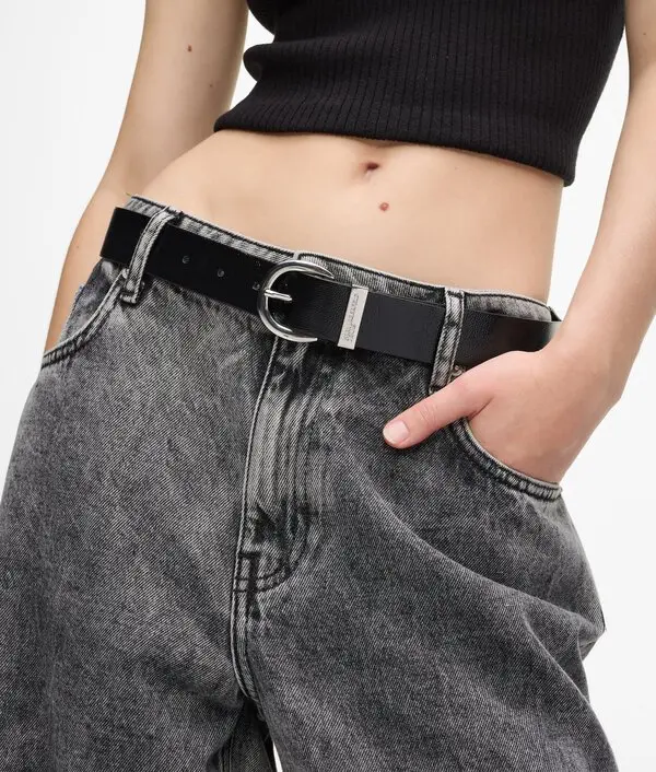 KL JEANS Jeans Round Buckle Leather Belt
