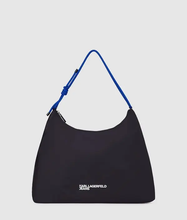 KL JEANS Jeans Large Cord Nylon Shoulder Bag - Black