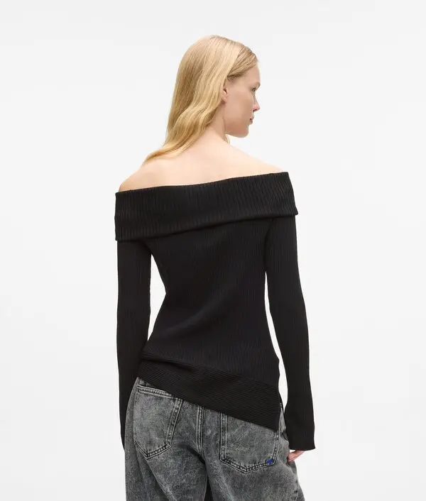 KL JEANS Jeans Off-shoulder Ribbed Knit Top