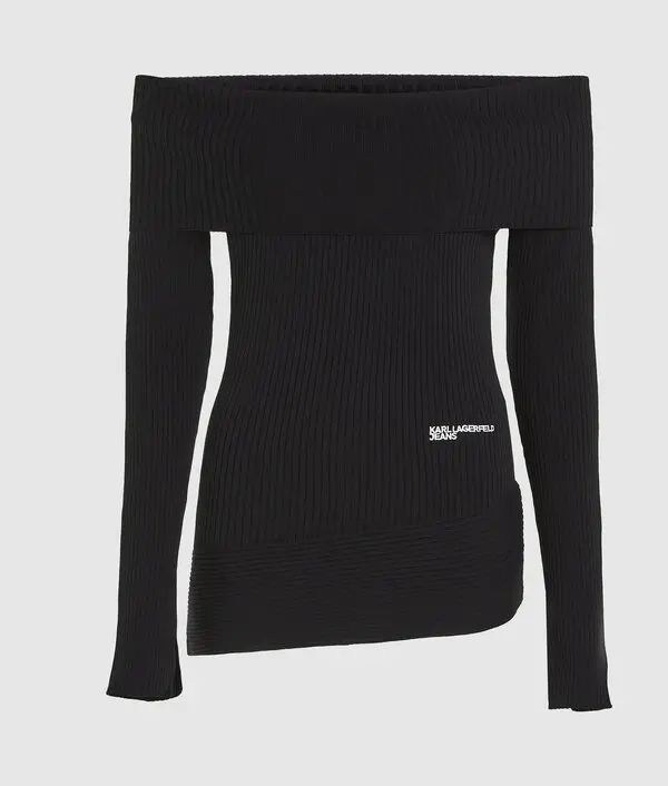 KL JEANS Jeans Off-shoulder Ribbed Knit Top