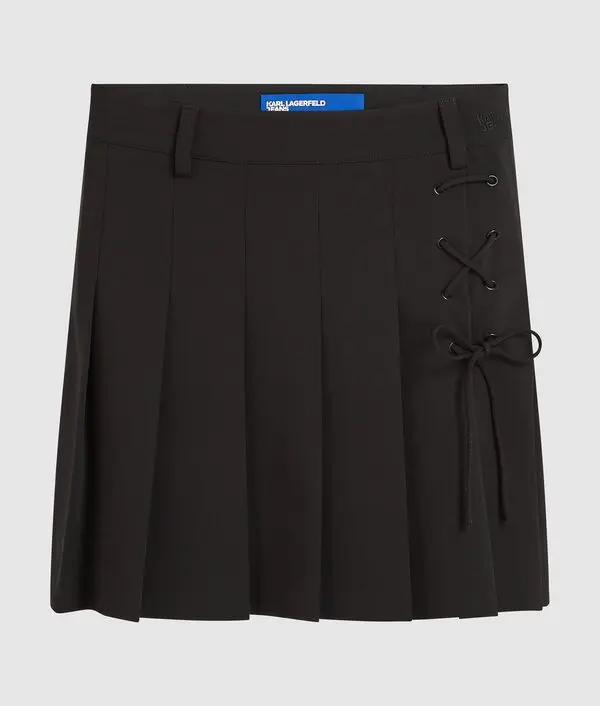 KL JEANS Pleated Mini Skirt With Tie Detail