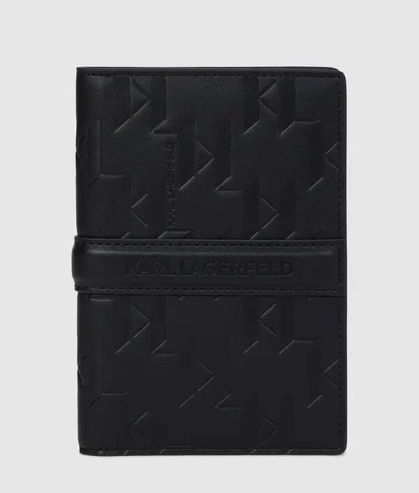 Karl Lagerfeld K/traveller Passport Holder - Black