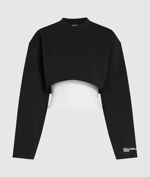 KL JEANS Jeans Layered Cropped Sweatshirt With Fitted Tank