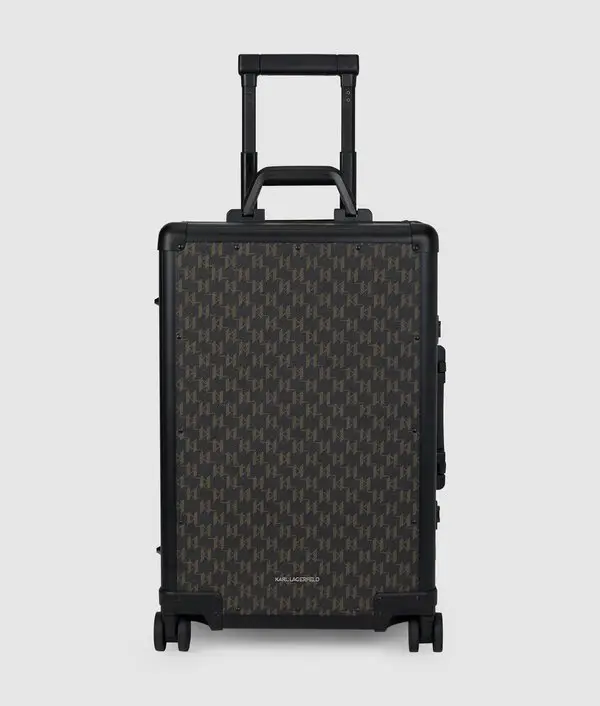 Karl Lagerfeld K/monogram Canvas Trolley Case - Black-brown