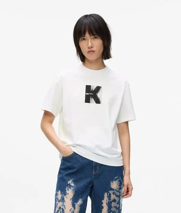 KL JEANS Jeans "k Artwork" Cotton T-shirt - White