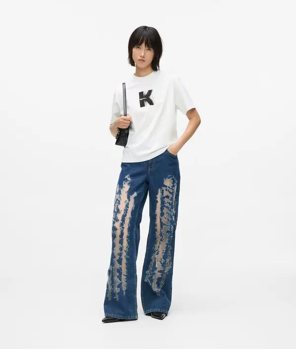 KL JEANS Jeans "k Artwork" Cotton T-shirt - White