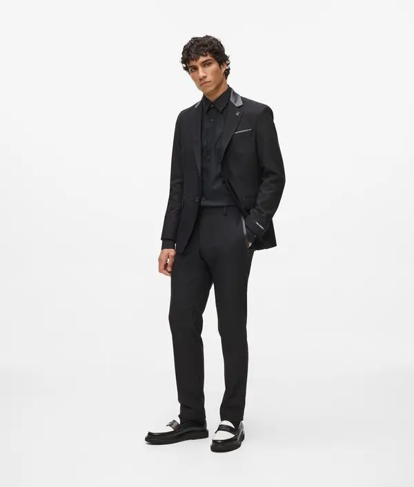 Karl Lagerfeld Faux-leather Detail Blazer