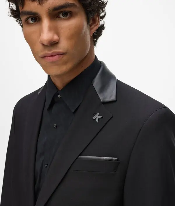 Karl Lagerfeld Faux-leather Detail Blazer