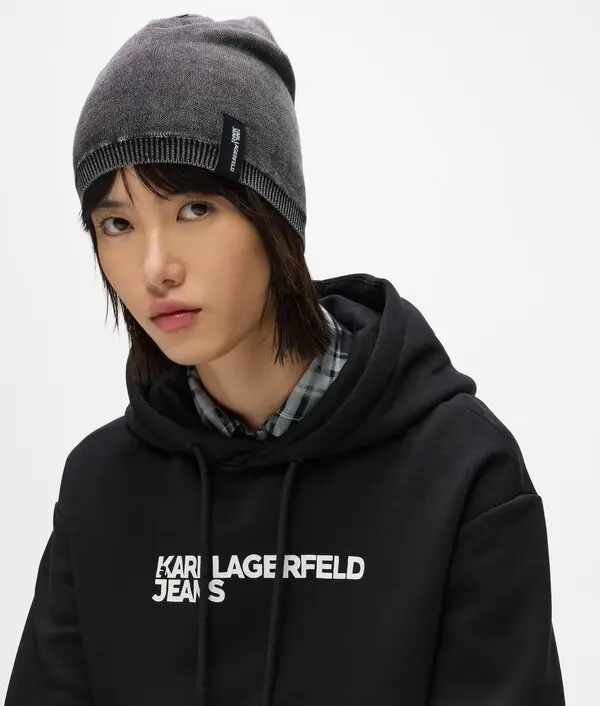 KL JEANS Jeans Washed Logo Patch Beanie