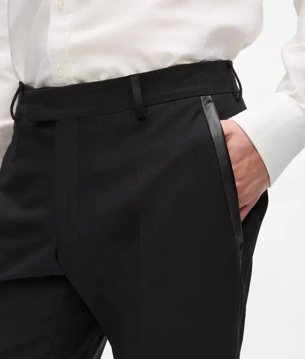 Karl Lagerfeld Tailored Faux-leather Detail Pants